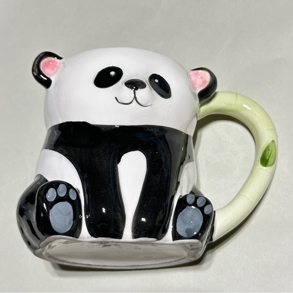 Other | Adorable 3d Panda Ceramic Mug With Bamboo Handle Cute Animal ...
